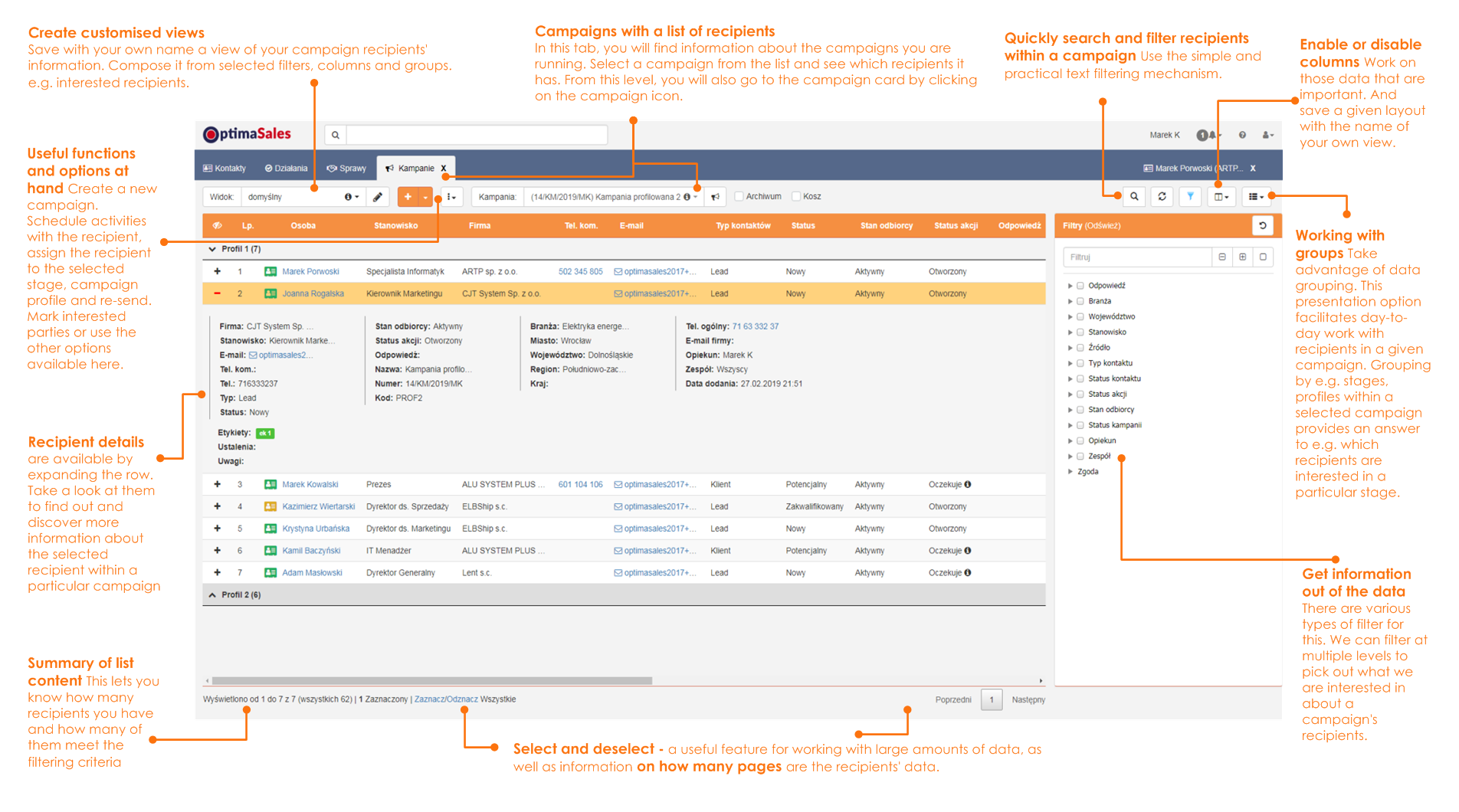 Campaign Marketing List With Their Recipients In Crm